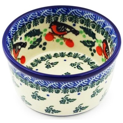 Polish Pottery Bowl - 4" - Holly Robin by Ceramika Artystyczna